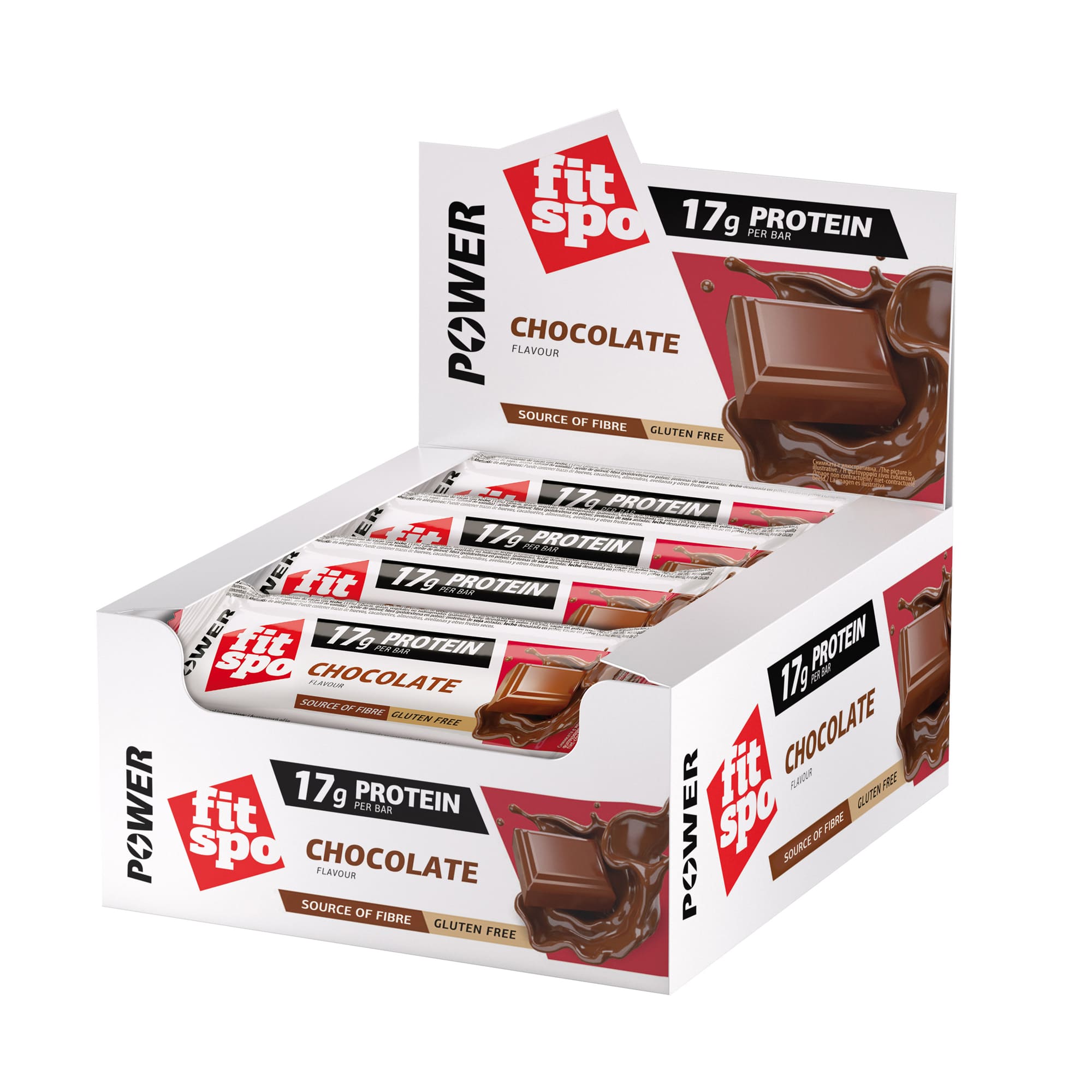 Протеинов бар Power 17g протеин, Chocolate, 12x55g – fitspozone